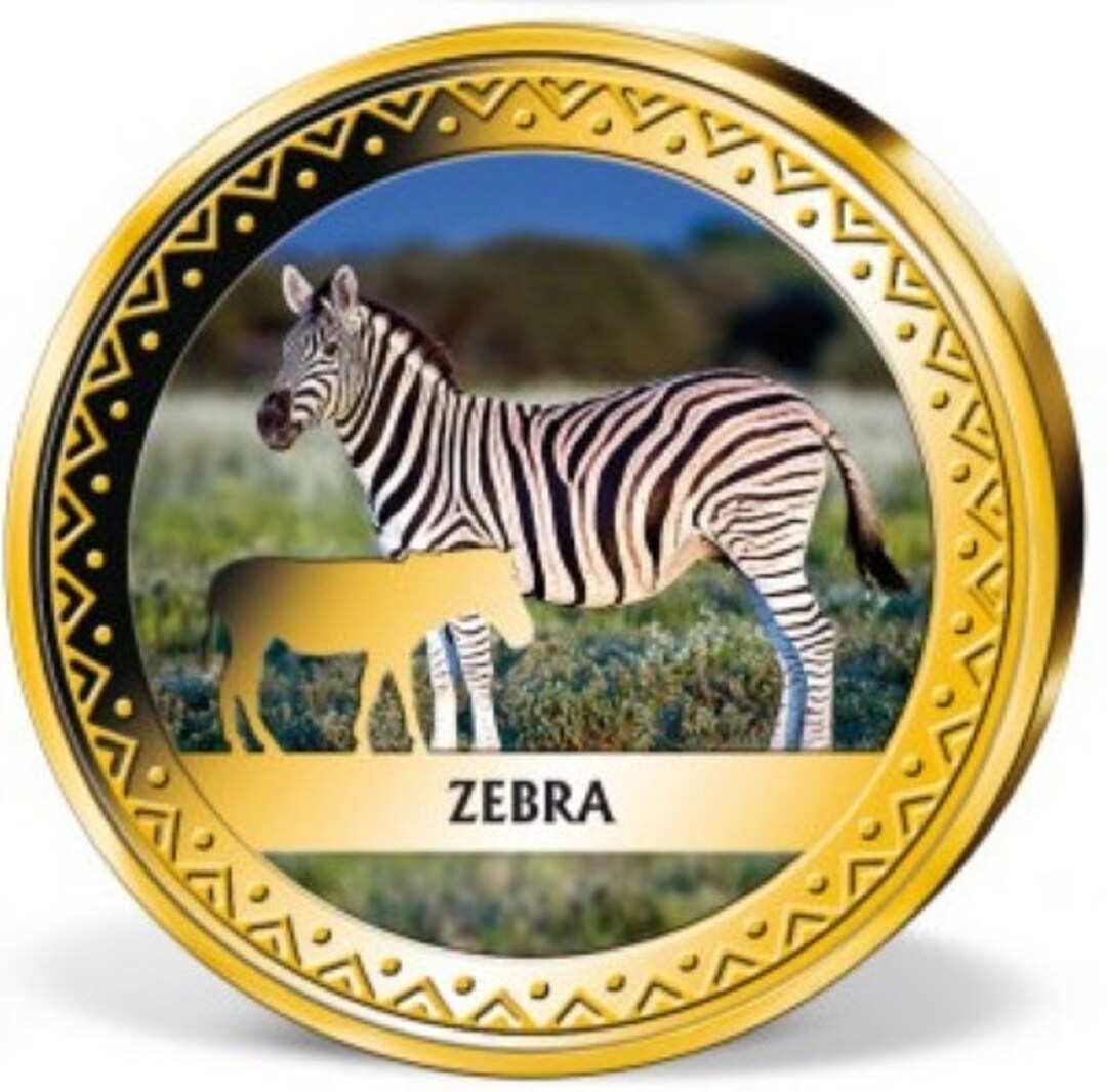 Rare Gold Layered Coin in Capsule Windsor Mint African Wildlife Zebra ...