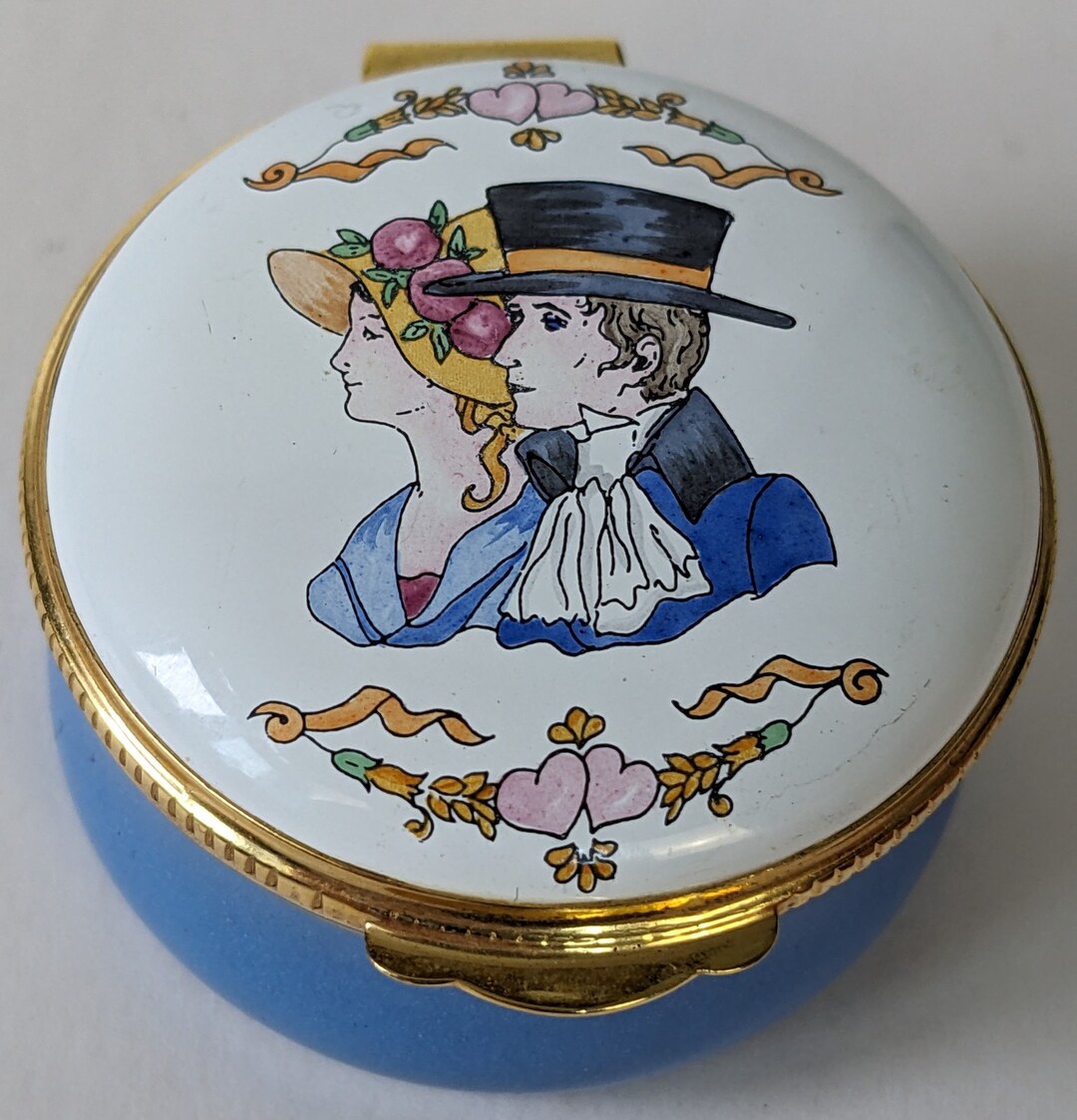 Vintage Crummles & Co England Enamel Trinket Pill Box Victorian Love - Etsy