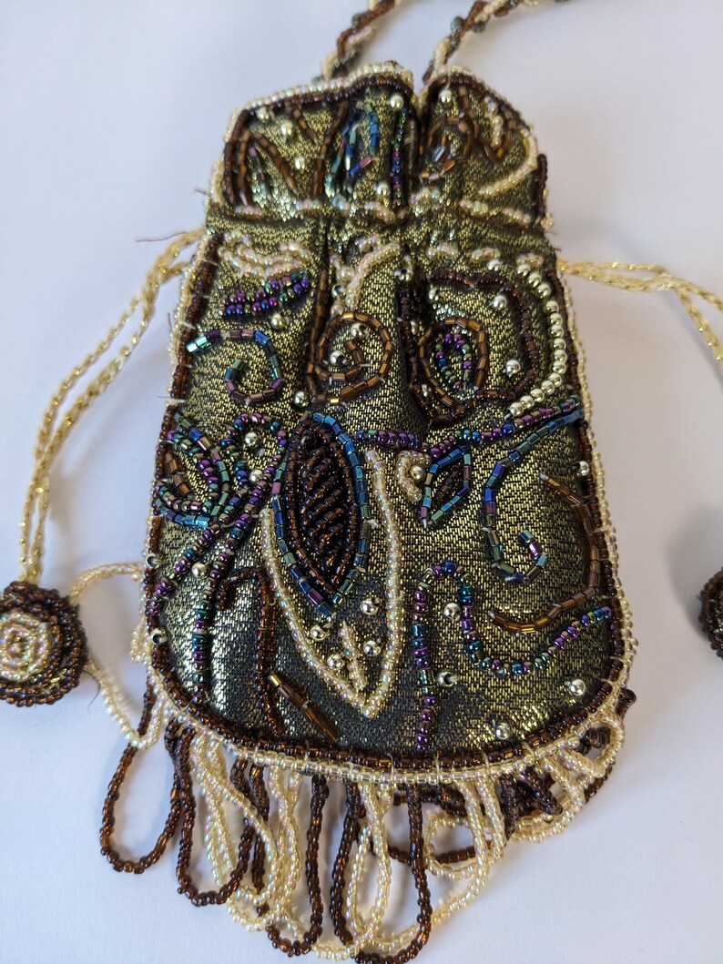 Small Beaded Potli Bag Drawstring Bag Satin Lined Pouch Bag Coin Purse ...