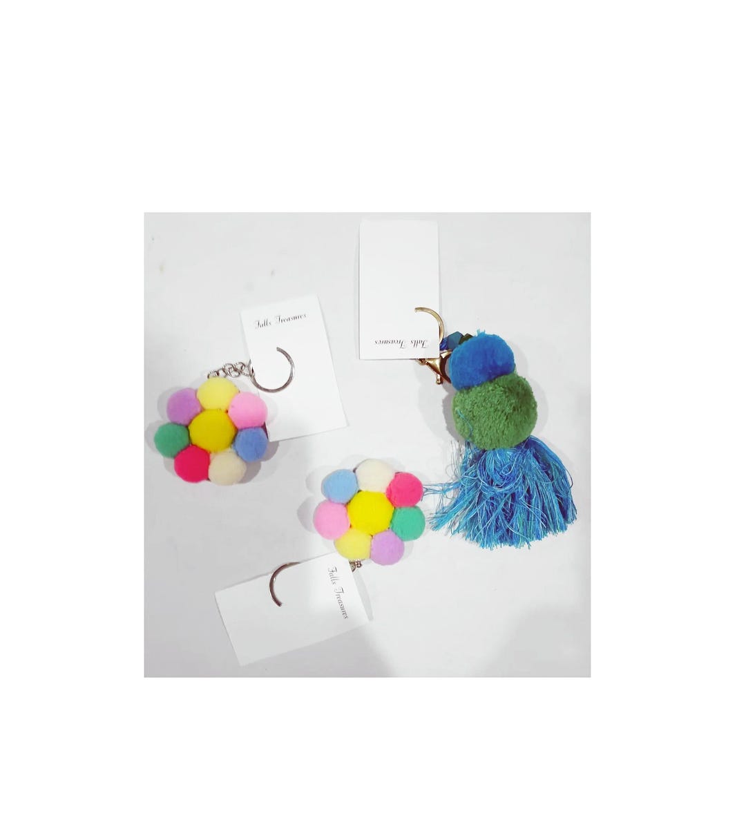 Fuzzy Balls and Blue/aqua Fuzzy Key Chains - Quality Made - Etsy
