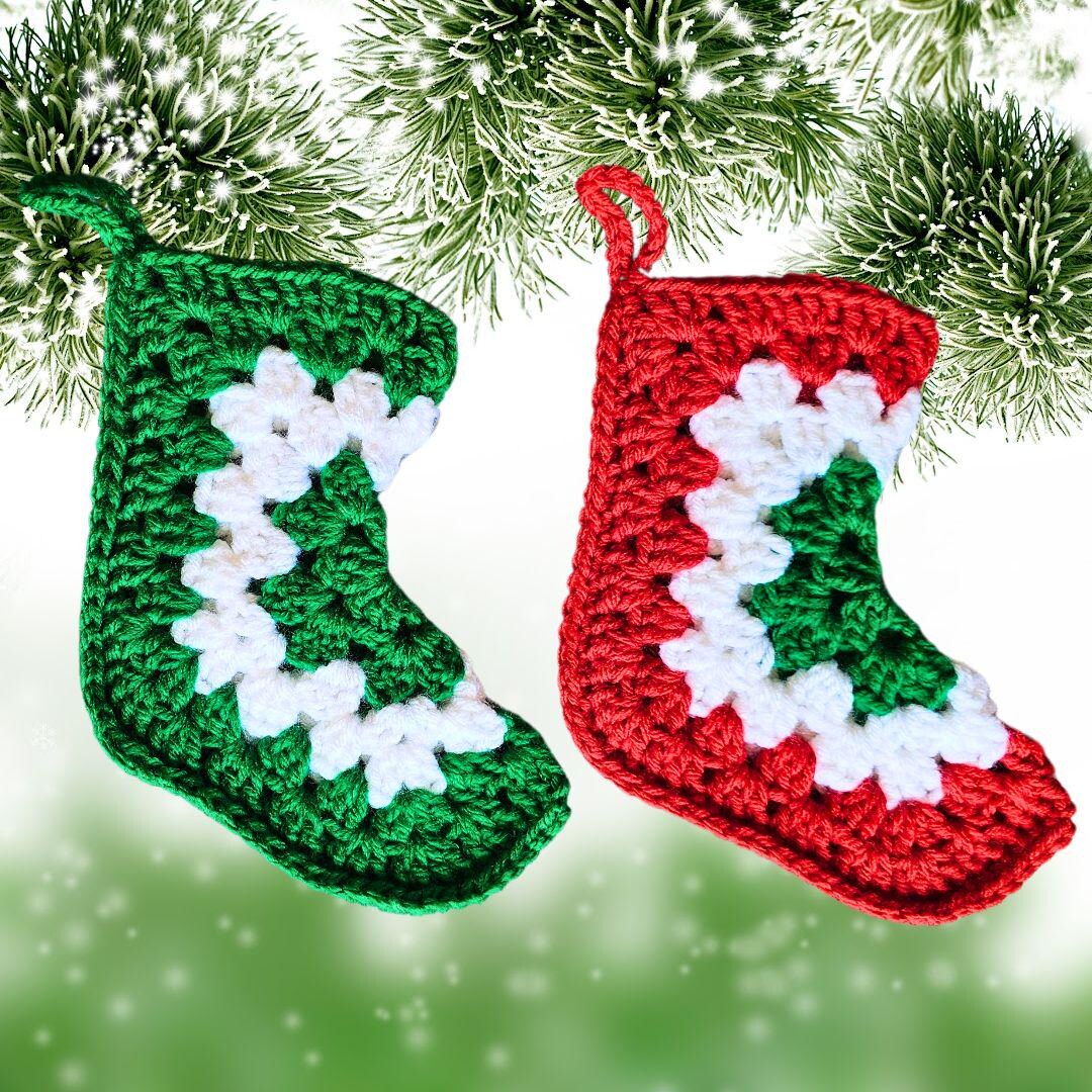 Crochet Christmas Stocking Boot Pattern: Easy Granny Stitch (PDF ...