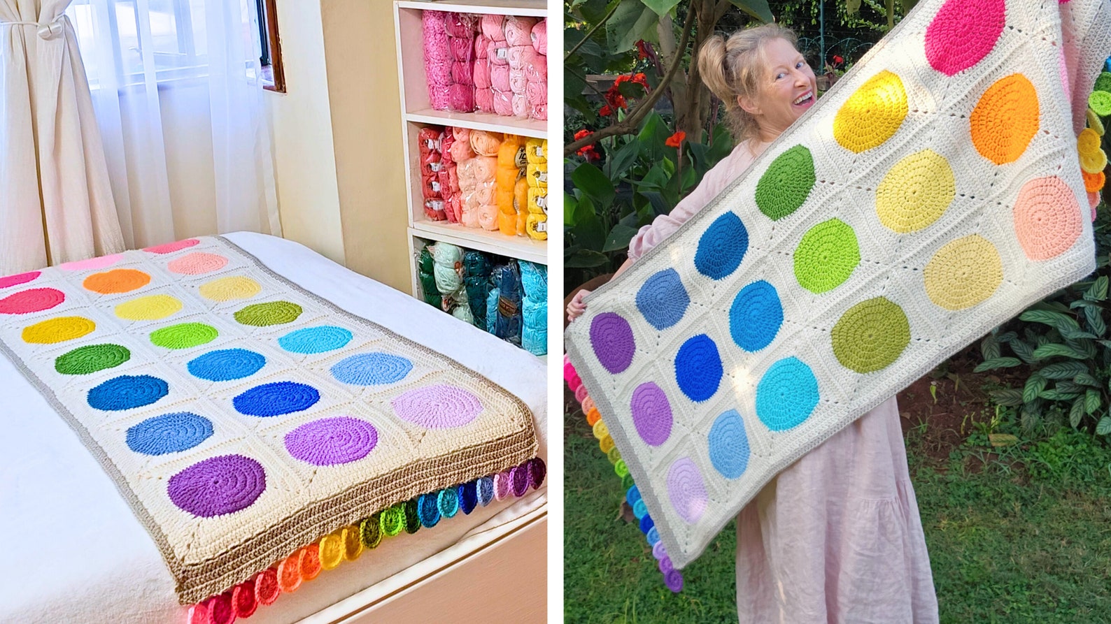 Polka Dot Crochet Bed Runner Pattern: Colorful Home Decor (PDF Pattern ...