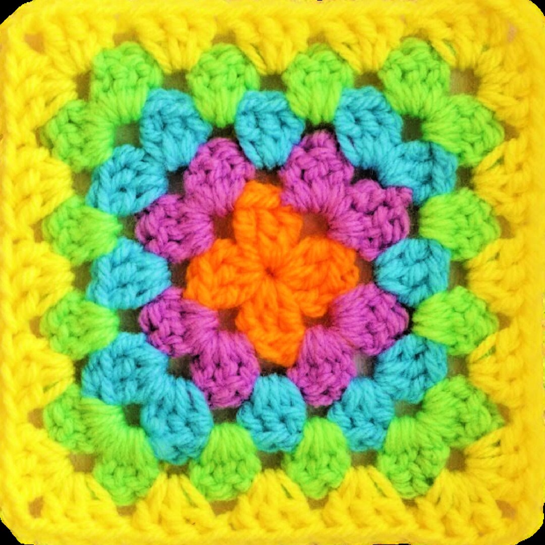 Super Easy Changing Colors Granny Square Granny Square - Etsy