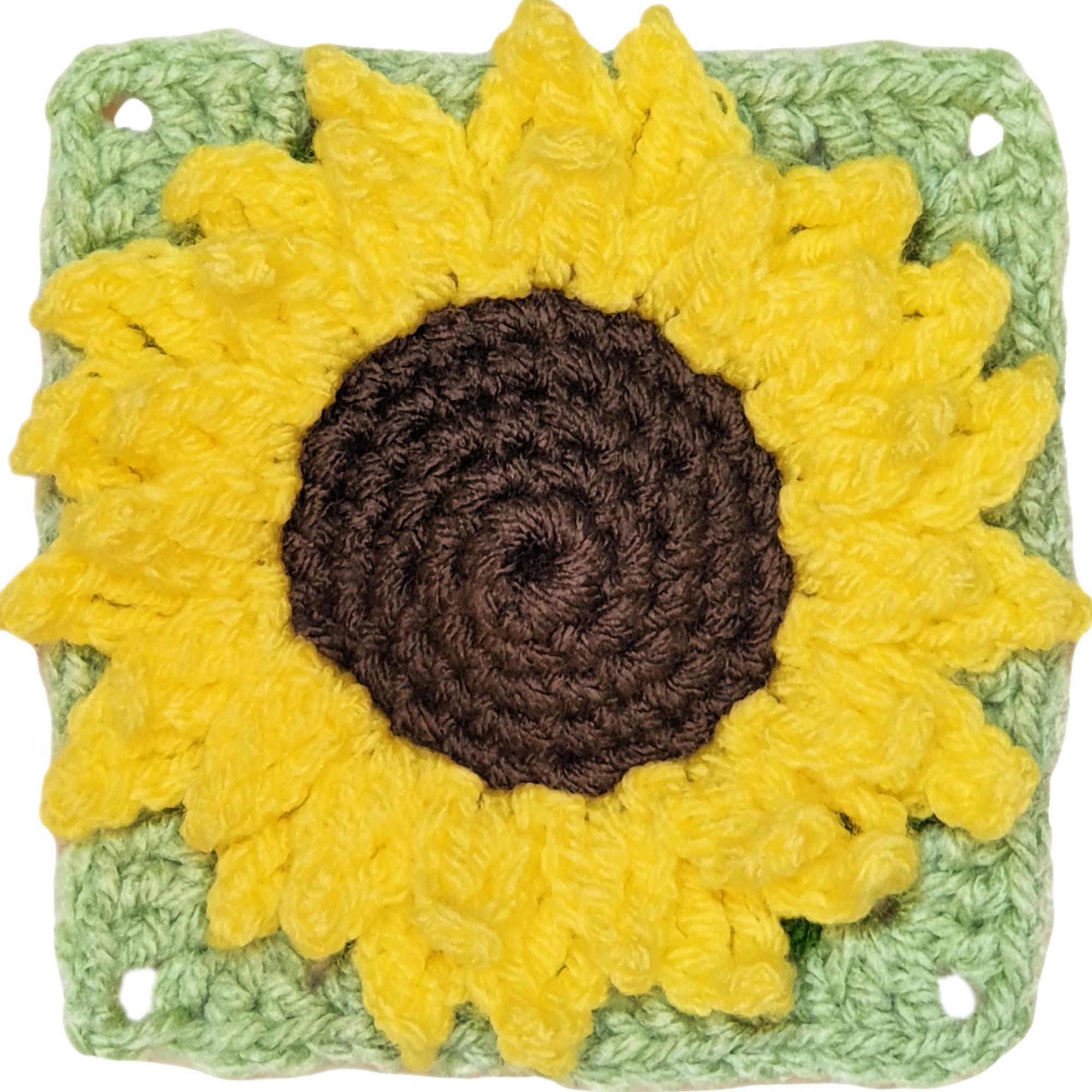 3D Crochet Sunflower Granny Square Pattern: Floral Afghan Block (PDF ...