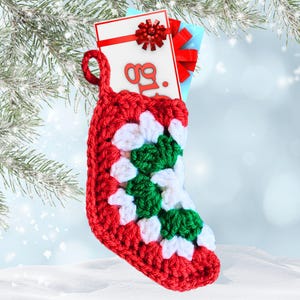 Crochet Gift Card Holder Stocking, DIY Holiday Mini Stocking, Easy ...