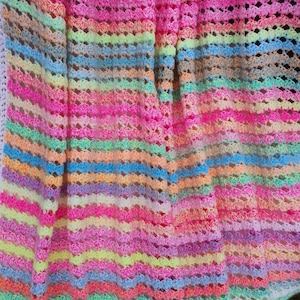 Candy Cradle Crochet Baby Blanket With Stacking Shell Border - Etsy