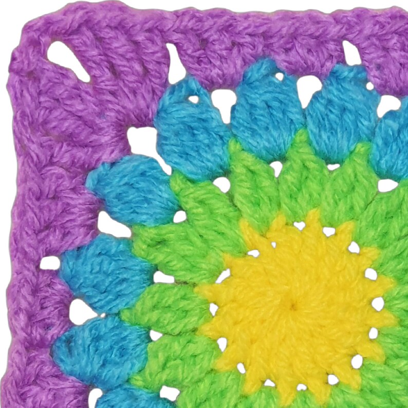 Sunburst Crochet Granny Square - Etsy