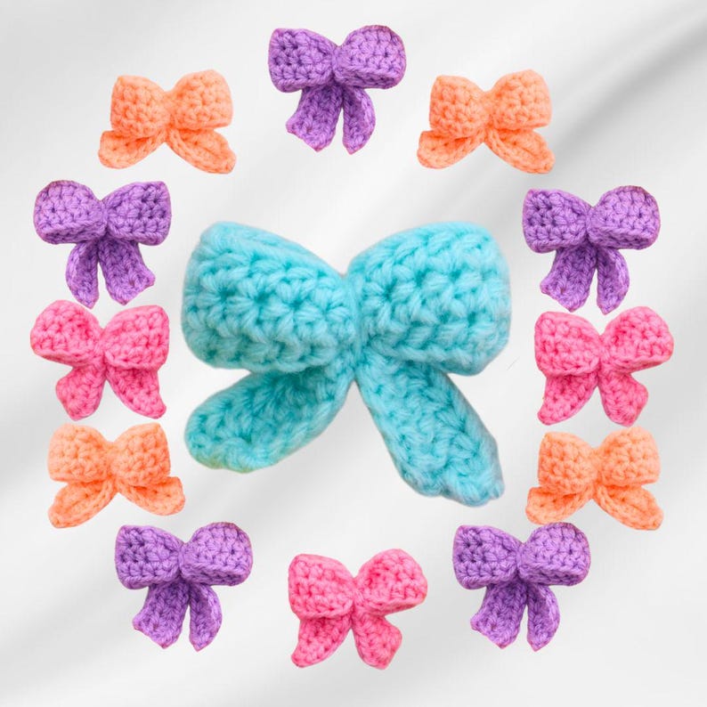 Easy Crochet Bows Pattern: Beginner DIY Applique (PDF Download) - Etsy