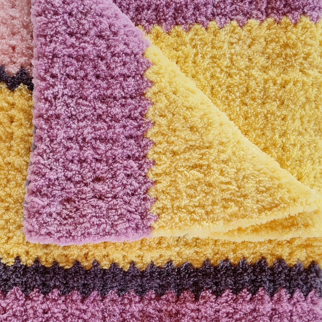 Cuddly Crochet Baby Blanket With Fuzzy Yarn, DIY Cozy Nursery Throw ...