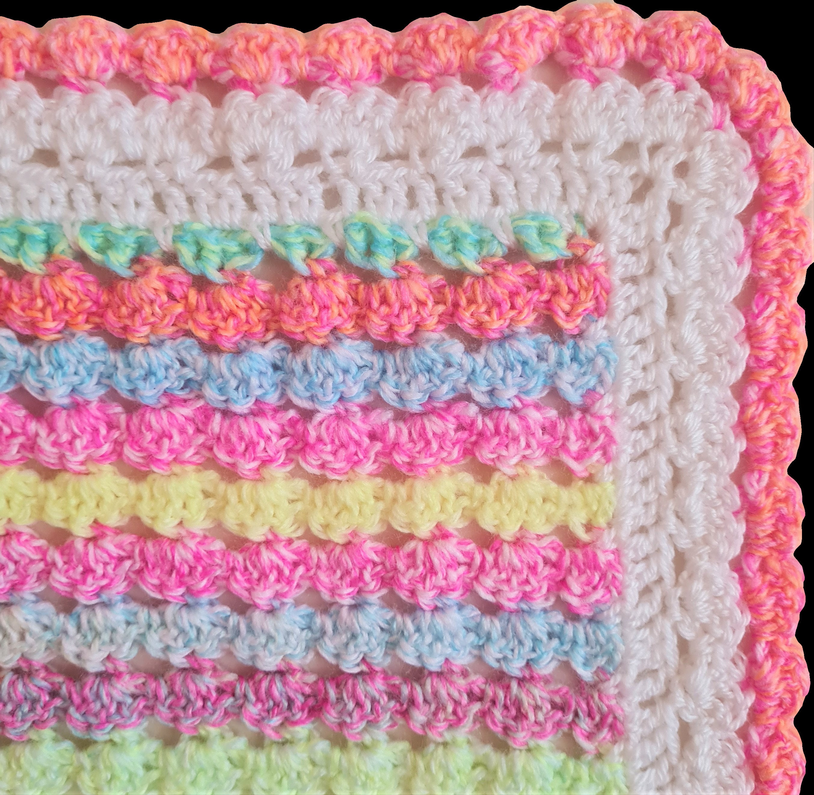 Candy Cradle Crochet Baby Blanket With Stacking Shell Border - Etsy