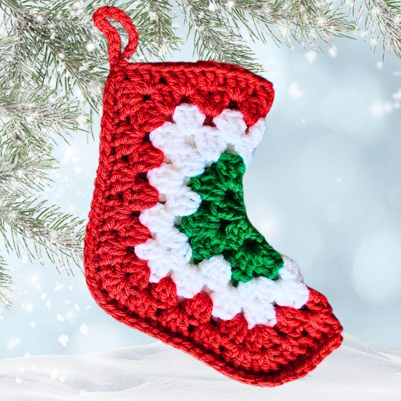 Crochet Christmas Stocking Boot Pattern: Easy Granny Stitch (PDF ...