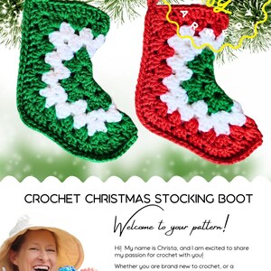 Crochet Christmas Stocking Boot Pattern: Easy Granny Stitch (PDF ...