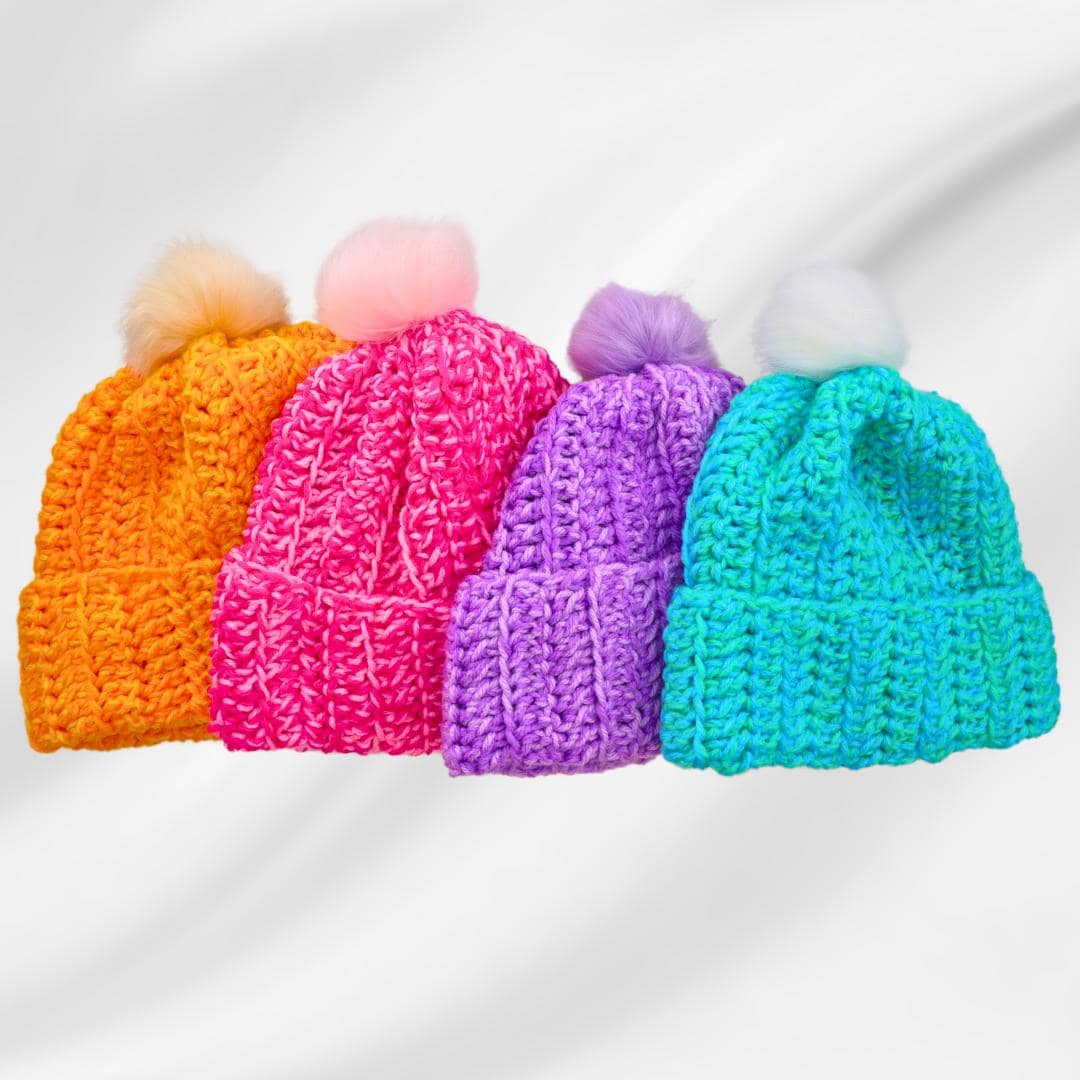 Super Easy Crochet Hat Pattern, Beginner Crochet Beanie, DIY Winter Cap ...