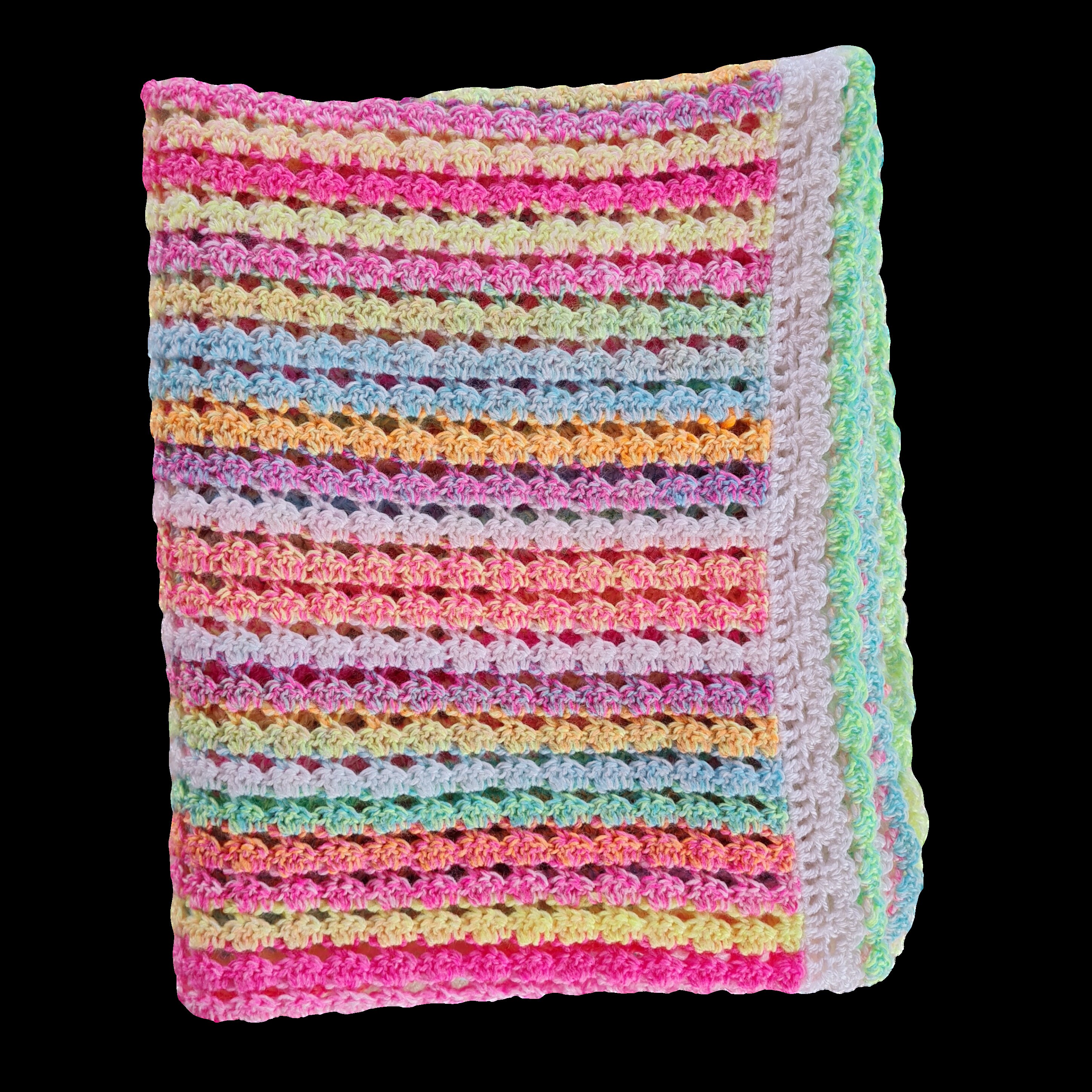 Candy Cradle Crochet Baby Blanket With Stacking Shell Border - Etsy