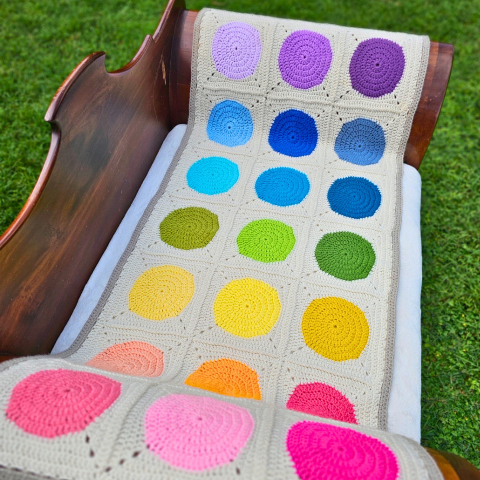 Polka Dot Crochet Bed Runner Pattern: Colorful Home Decor (PDF Pattern ...