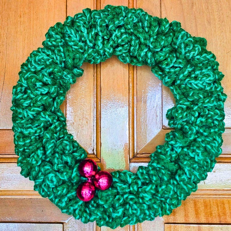 Easy Crochet Christmas Wreath Pattern, Beginner Holiday Decor (PDF ...