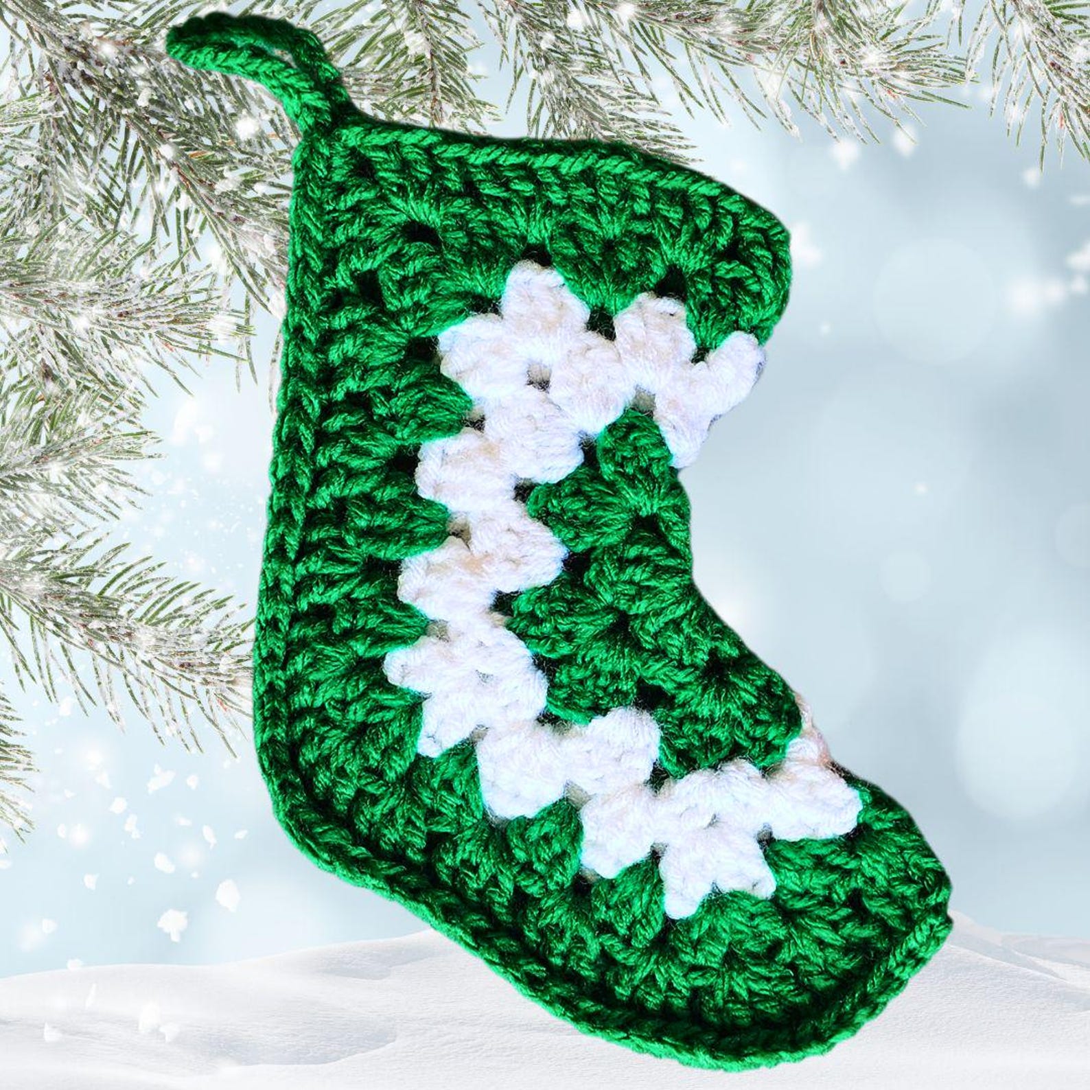 Crochet Christmas Stocking Boot Pattern: Easy Granny Stitch (PDF ...