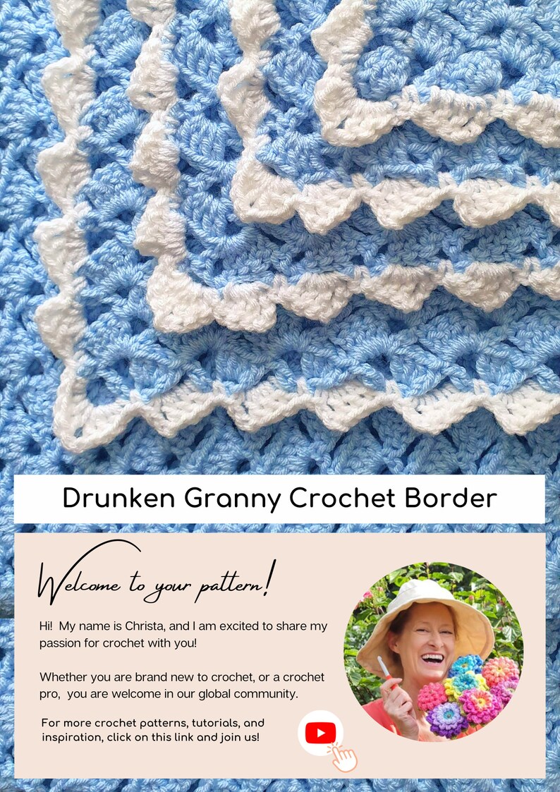 Easy Drunken Granny Crochet Border Pattern: Beginner-friendly DIY (PDF ...