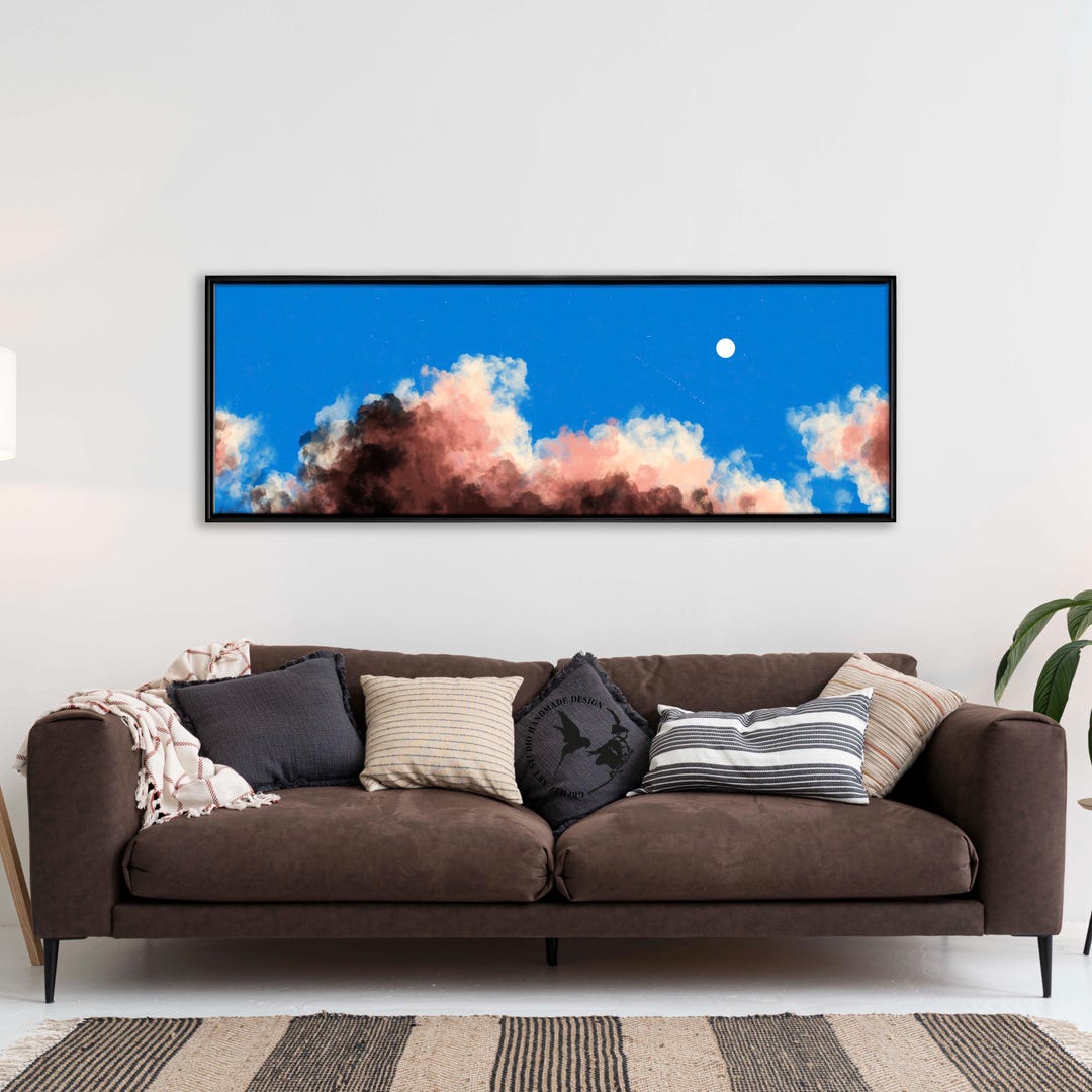 Blue Sky Cloudscape Art Print: Modern Horizontal Wall Poster - Etsy