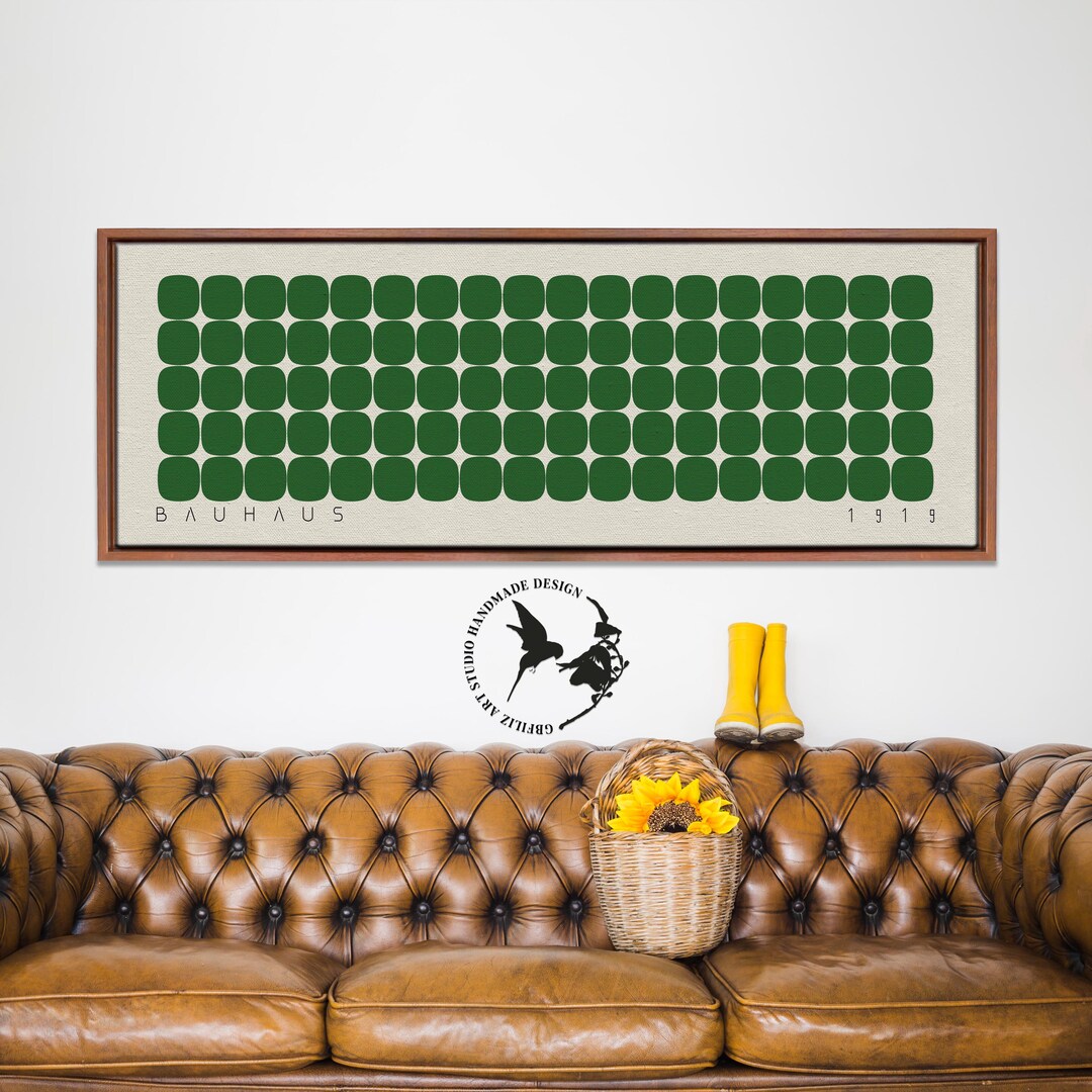 Emerald Bauhaus Grid: 1919 Weimar School Inspired Art, Modernist ...