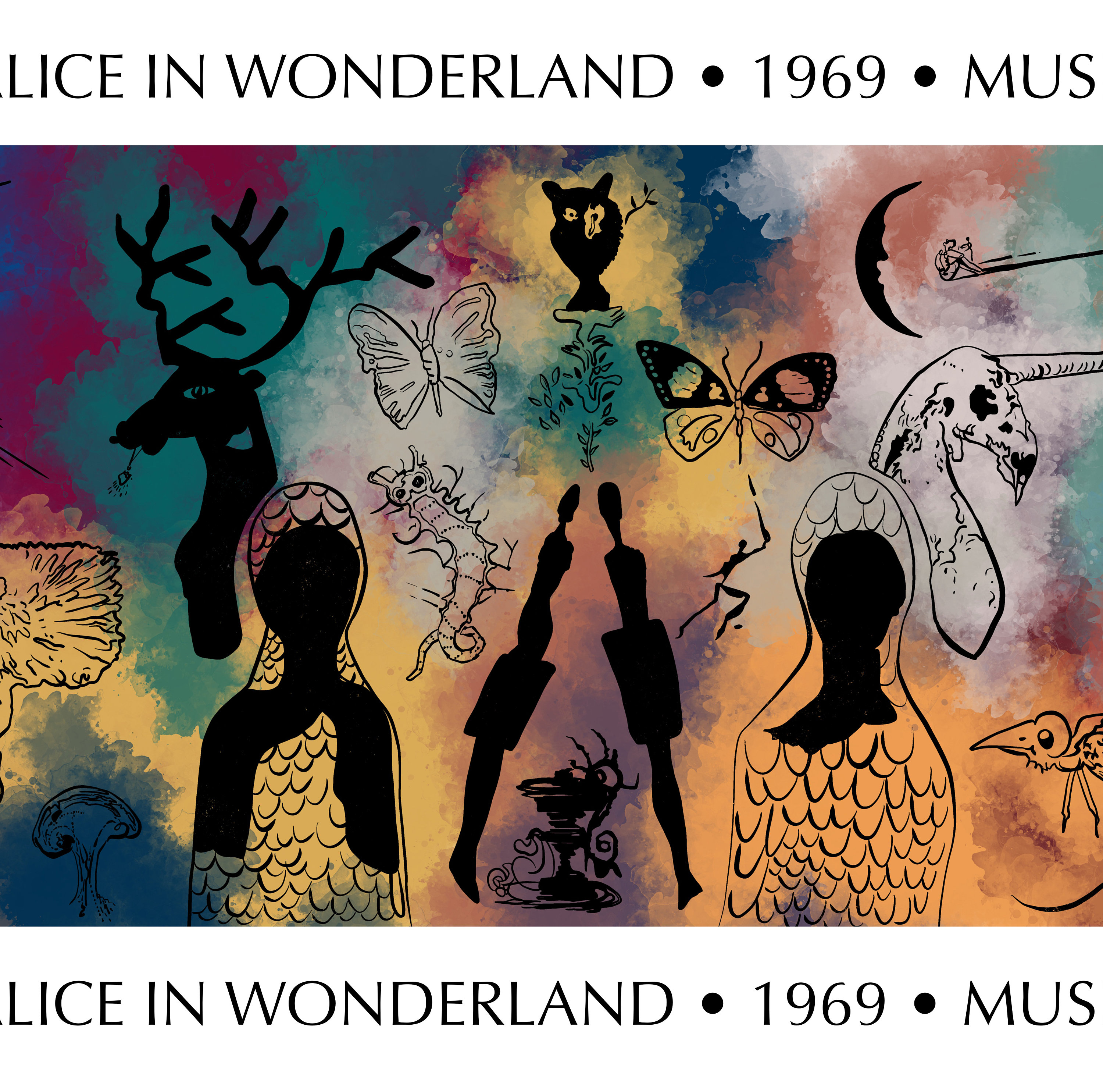 Salvador Dali Line Art 2024, Alice in Wonderland Dali Style Art, Large ...