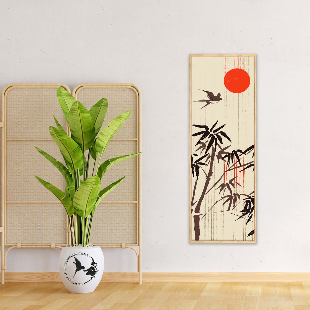 Unframed, Minimalist Japanese Art Print, Japanese Sun Decor, Japanese ...