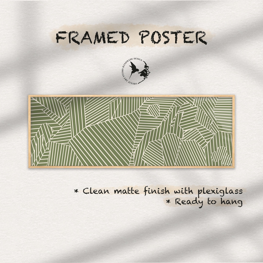 Framed Khaki Abstract Wall Art: Modern Geometric Print - Etsy