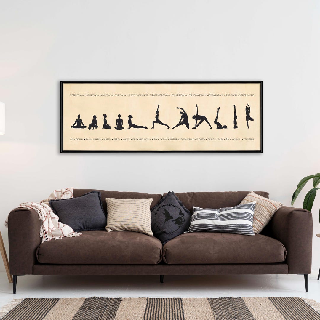 Unframed, Yoga Poses Art Print 2024, Yoga Home Practice, Large Modern ...