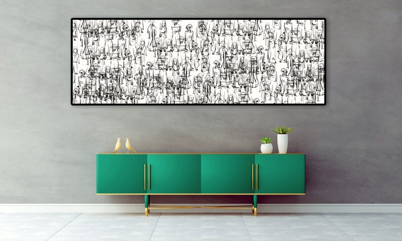 Figure Art Print, Figure Line Art, Large Modern Minimalist Wall Art ...