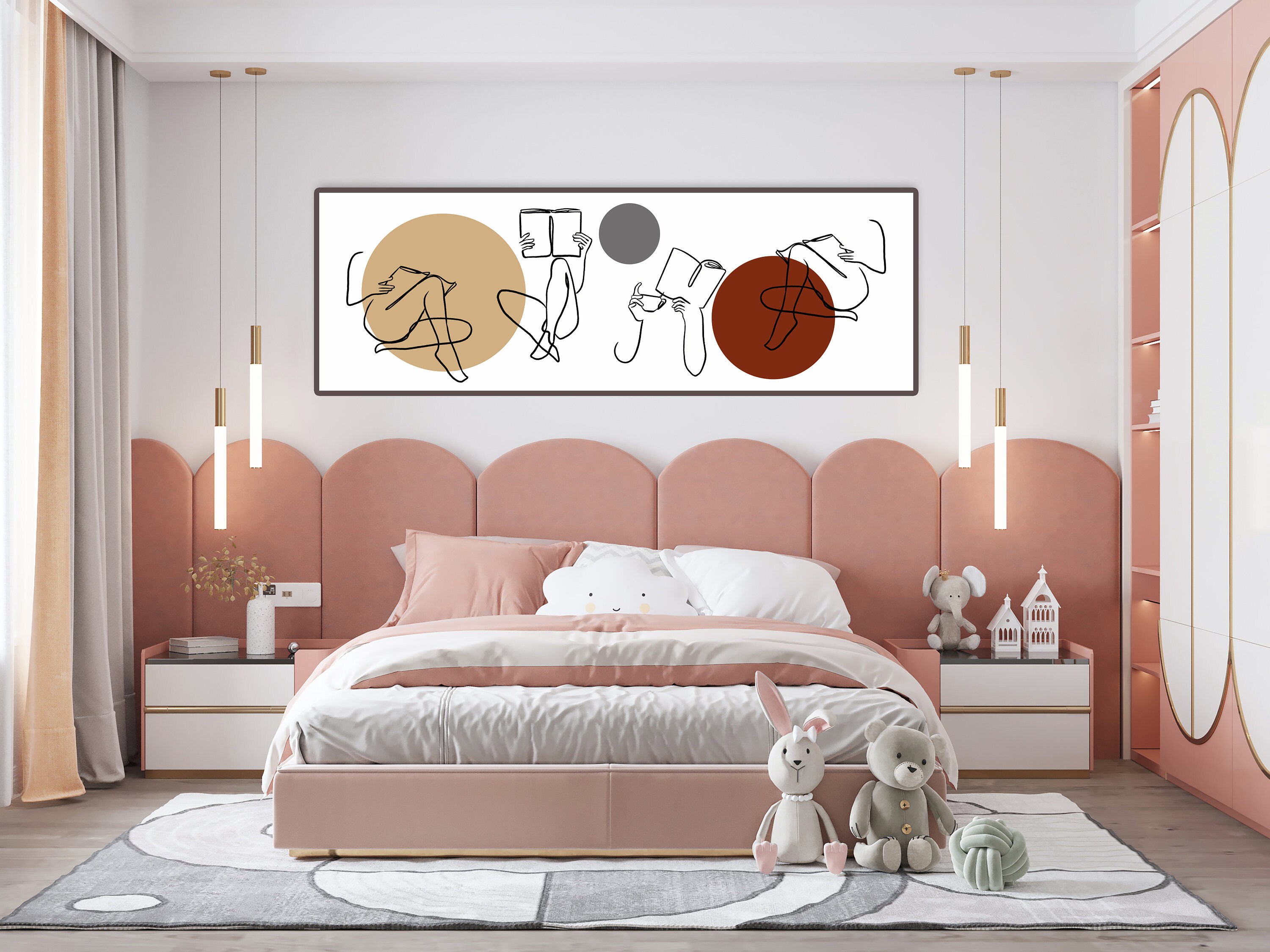 Woman Reading Book Figure Art Print Figure Line Art Large - Etsy