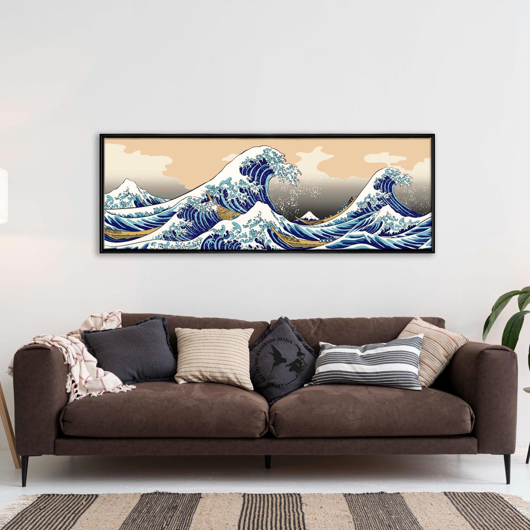 Unframed, the Great Wave off Kanagawa Illustration 2024, Hokusai Art ...