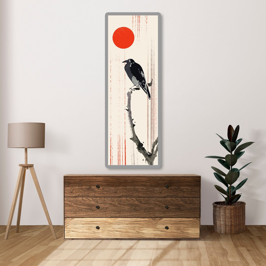 Minimalist Japanese Art Paint, Japanese Sun Decor, Japanese Style ...