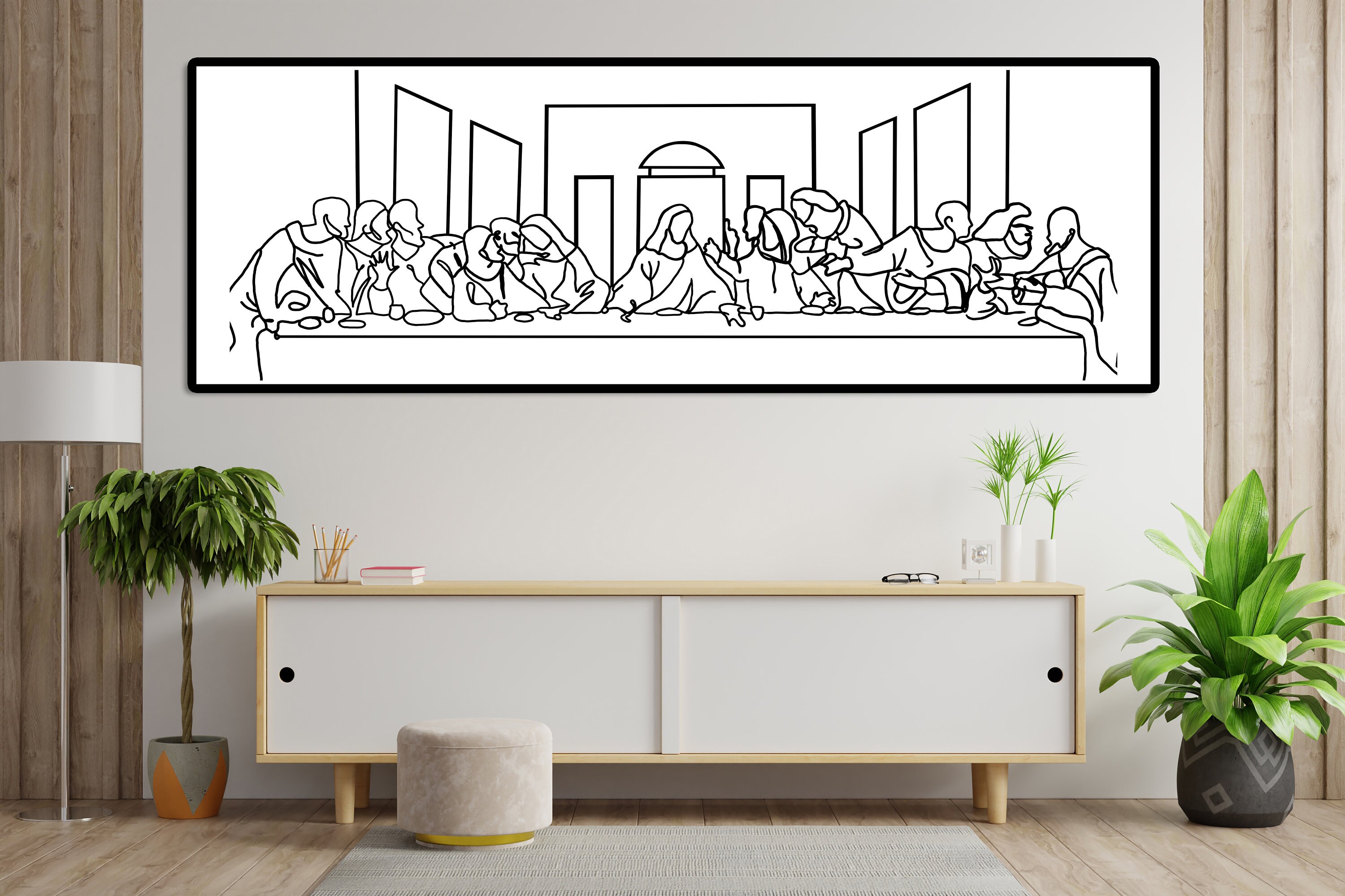 The Last Supper Wall Art Print, Large Modern Minimal Art Print, Modern ...