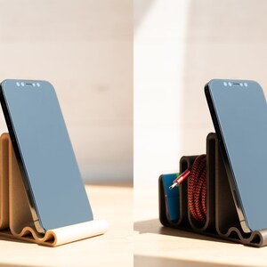 Wooden Phone Holder, Minimalist and Modern Phone Holder, Desk Organizer ...