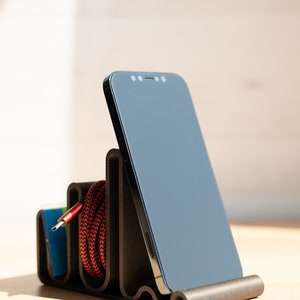 Wooden Phone Holder, Minimalist and Modern Phone Holder, Desk Organizer ...