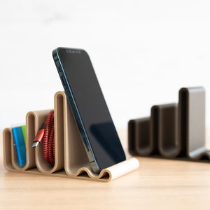 Wooden Phone Holder, Minimalist and Modern Phone Holder, Desk Organizer ...