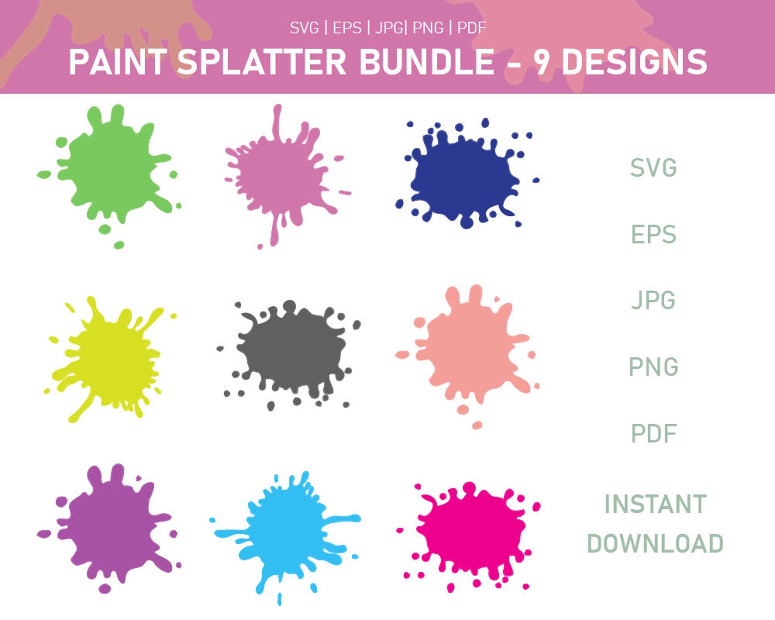Paint Splatter Svg, Paint Splat Svg, Ink Splatter, Paint Splash Svg ...