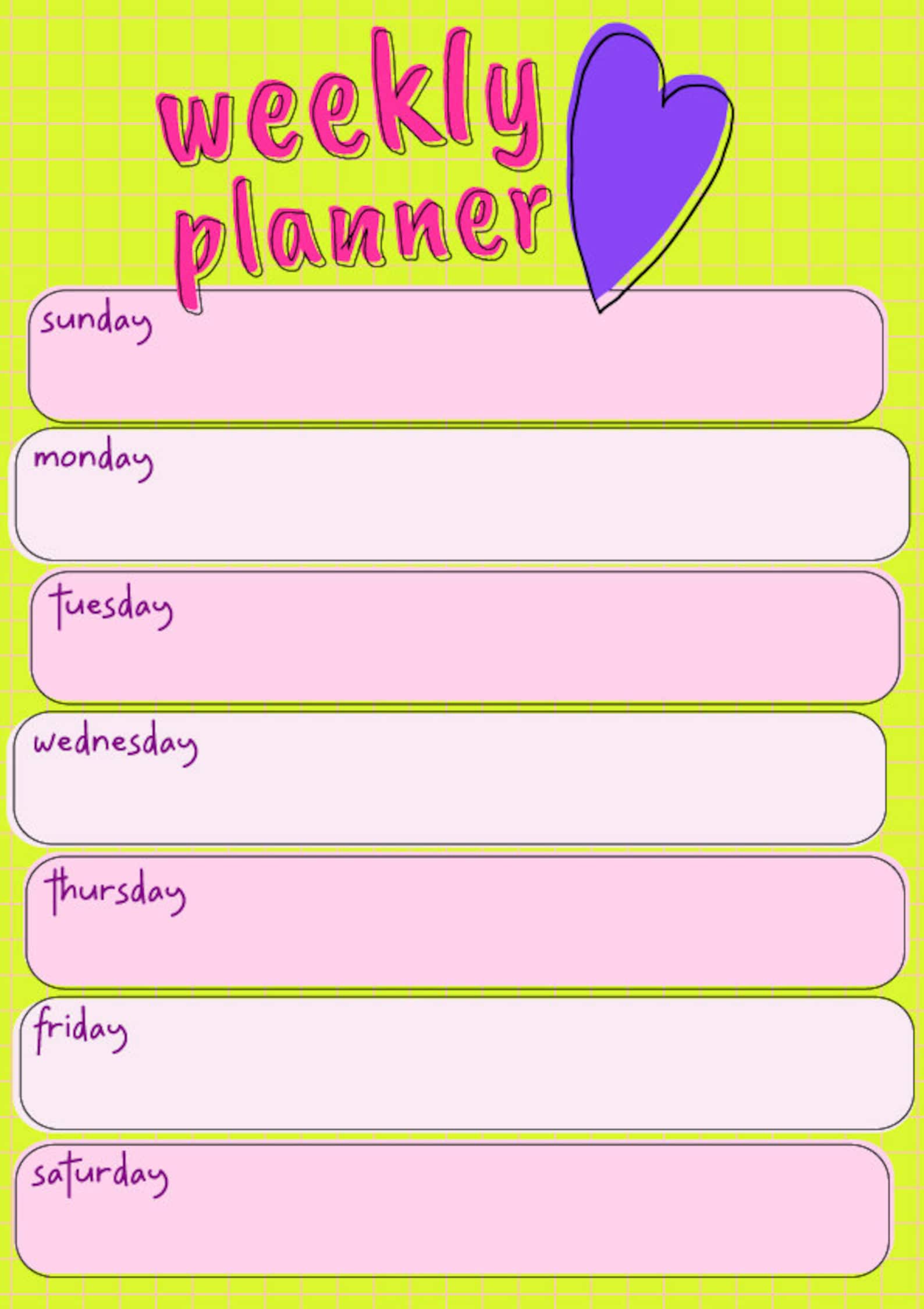 Weekly Planner Printable Landscape | Weekly Schedule | Weekly Organizer ...