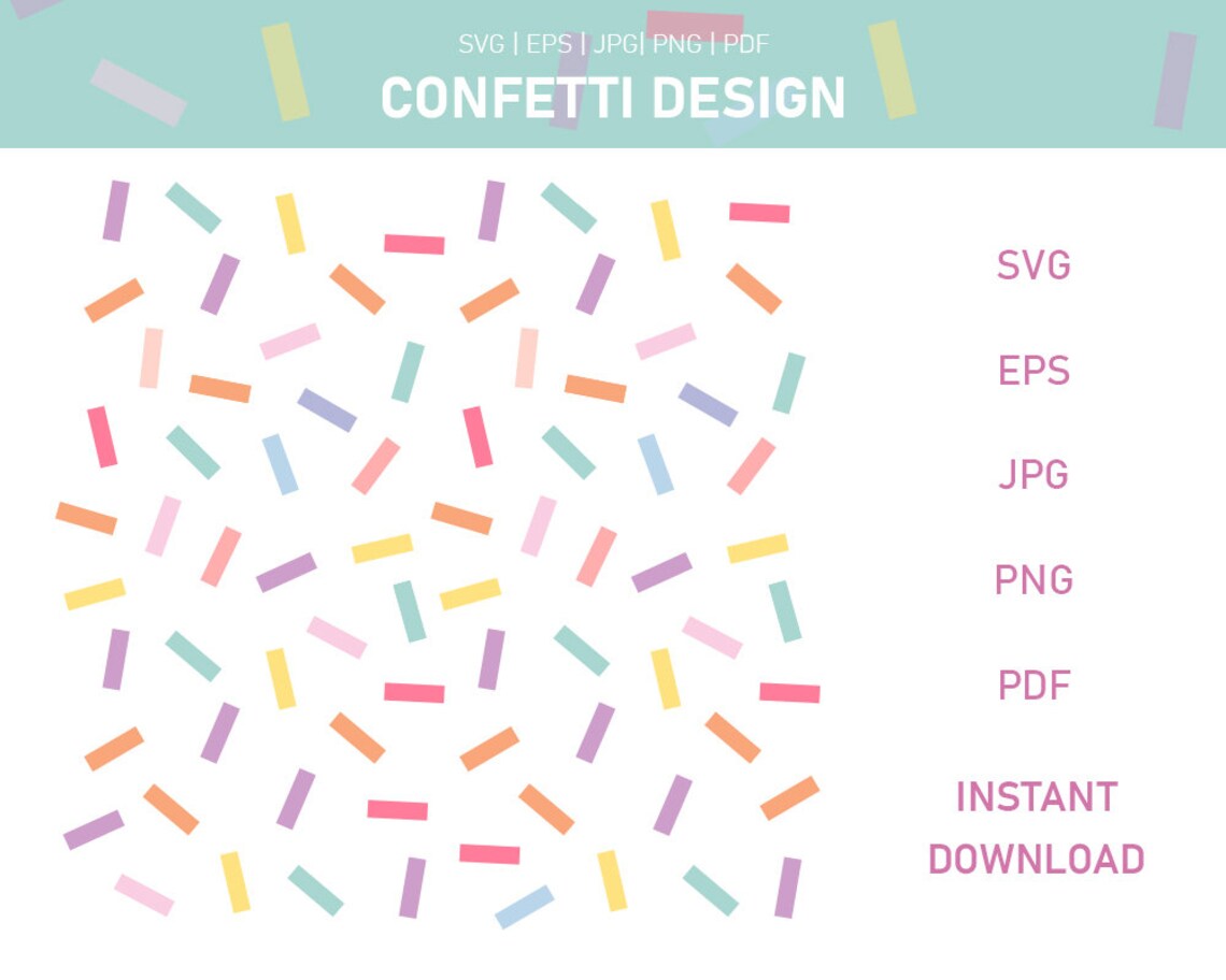 Confetti Digital | Confetti Border | Invitation Clipart | Party Clipart ...