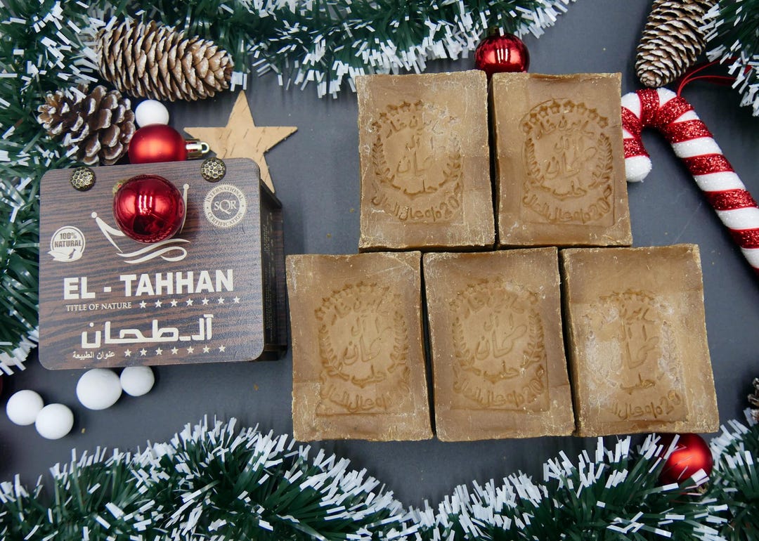 5 Pieces of Original Aleppo Soap (20% Laurel Oil), Approx. 1 Kg + 1 ...