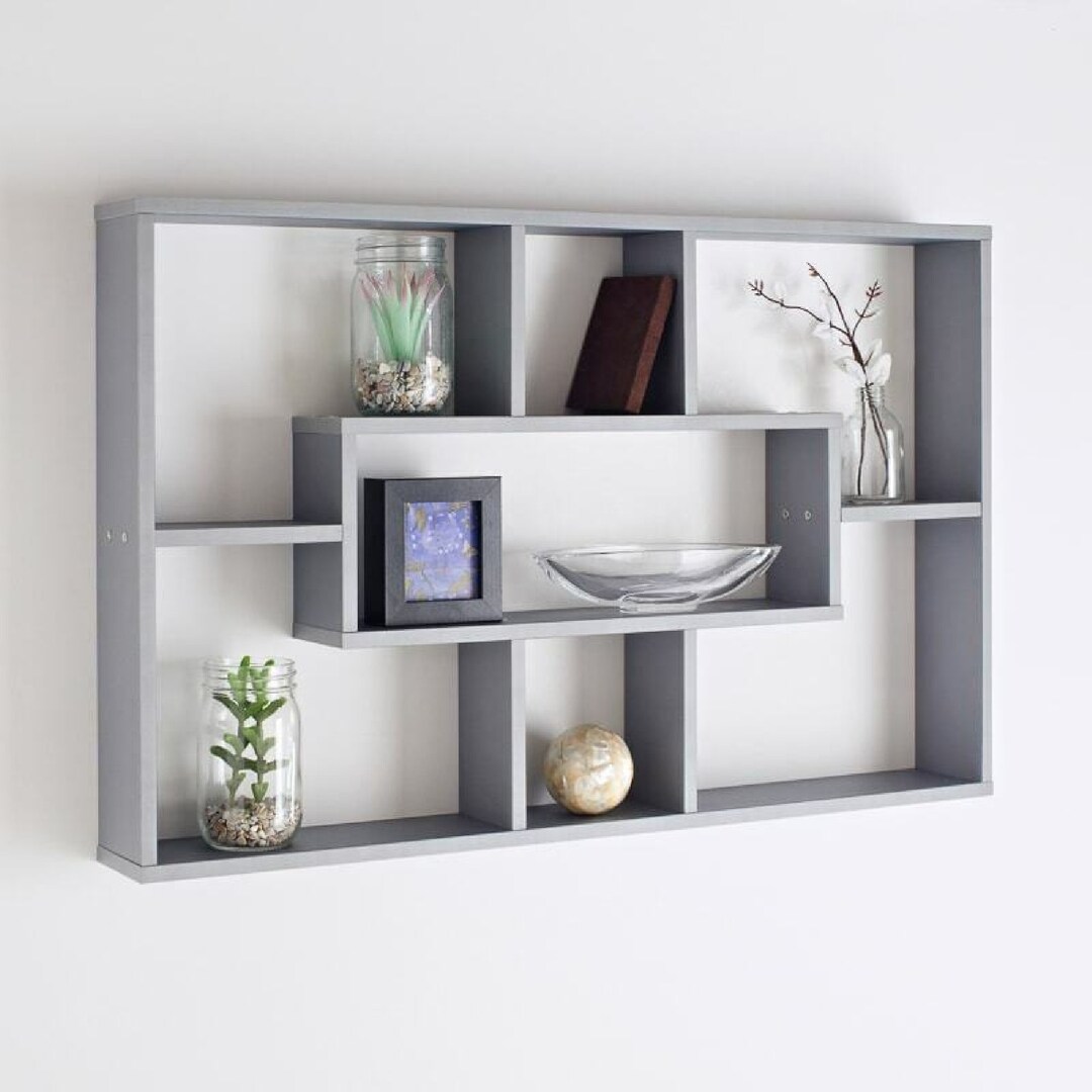 Multi-compartment Stylish Floating Shelf Attractive Space Saving ...
