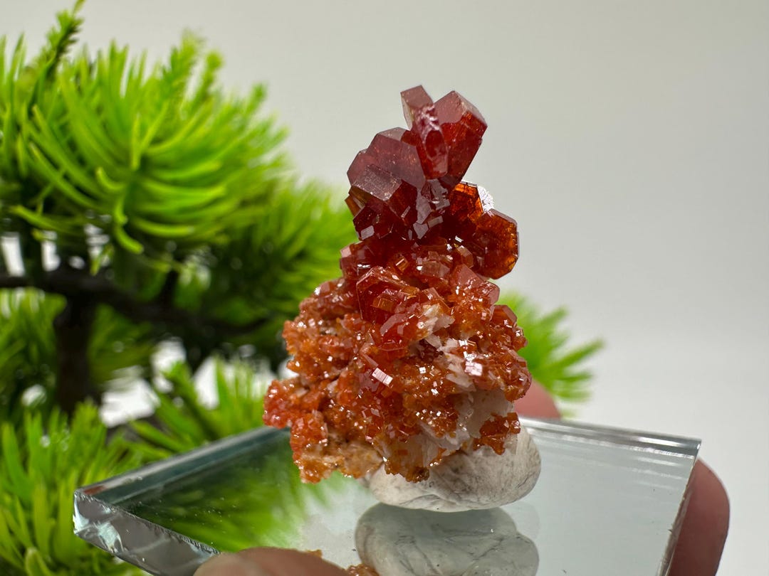 Red Vanadinite on Barite,from Morocco,crystal, Mineral,specimen,cluster ...