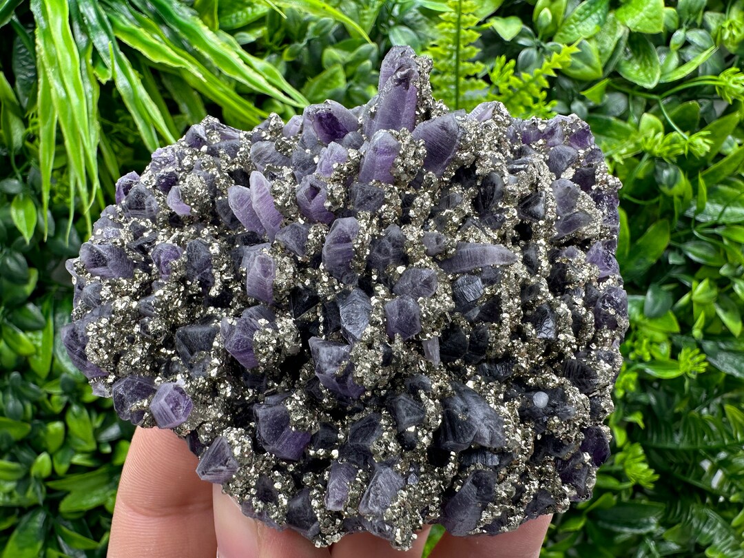 Stunning Amethyst Rare Deep Purple Minerals Whit Pyrite Natural ...