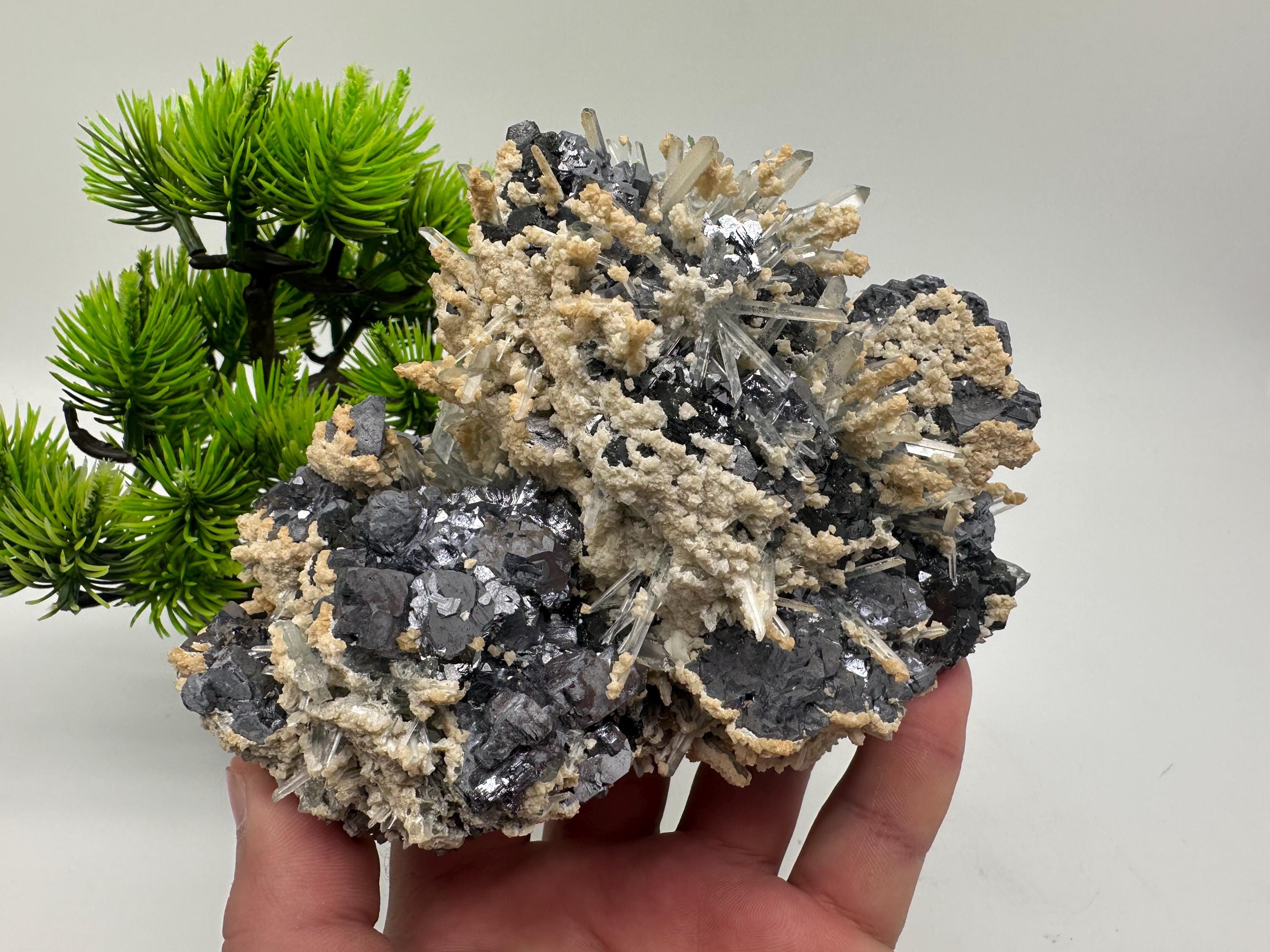 Galena Spinel Law Mineral Specimen With Quartz and Calcite - Etsy