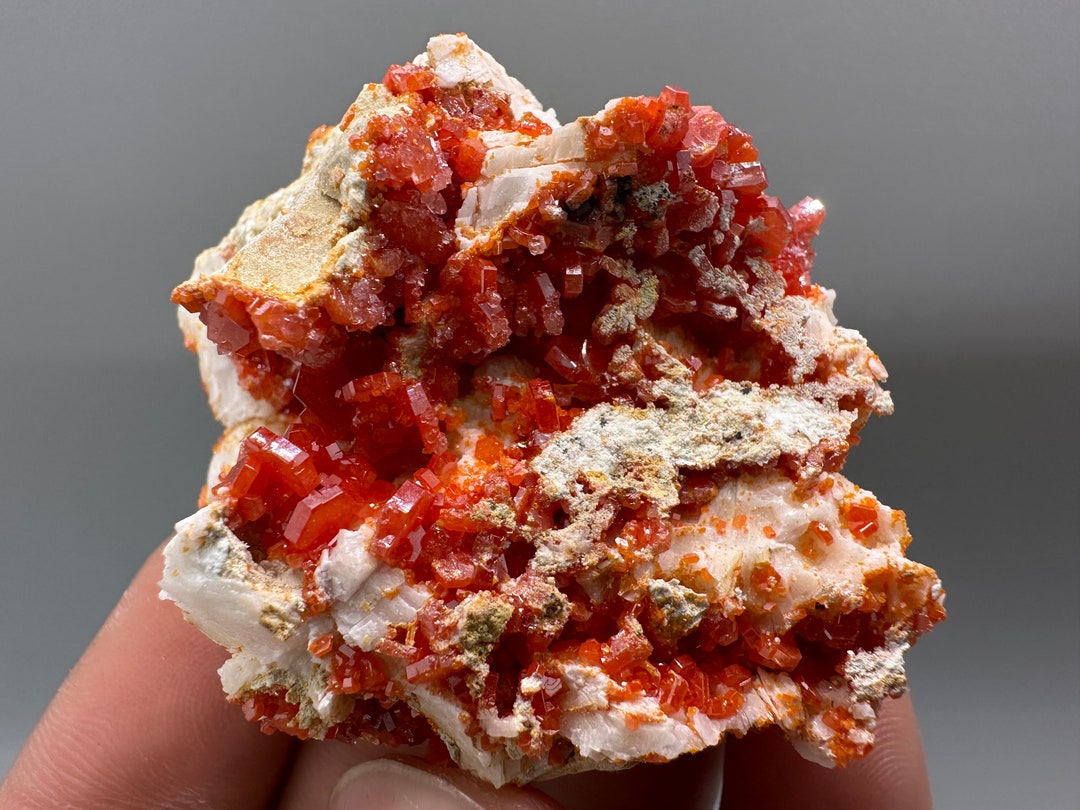 Red Vanadinite on Matrix From Morocco,crystal, Mineral,specimen,cluster ...