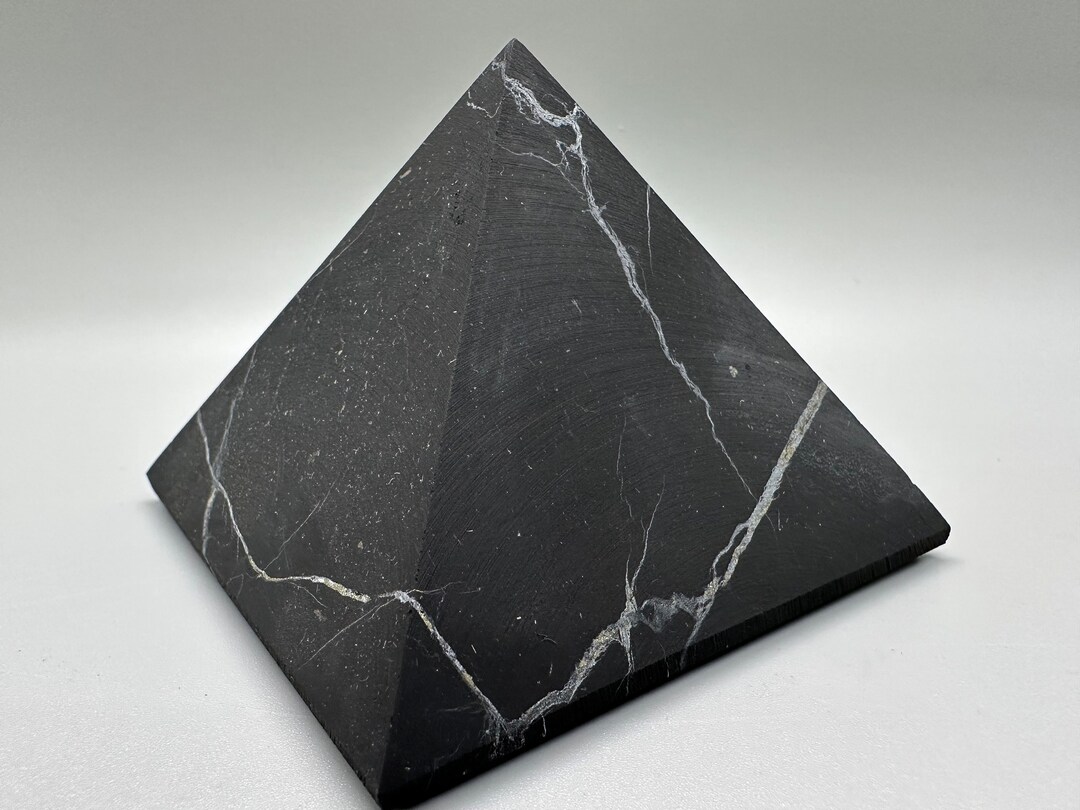 Shungite Pyramid 8cm.shungite Crystal Pyramid,healing Crystal,highly ...