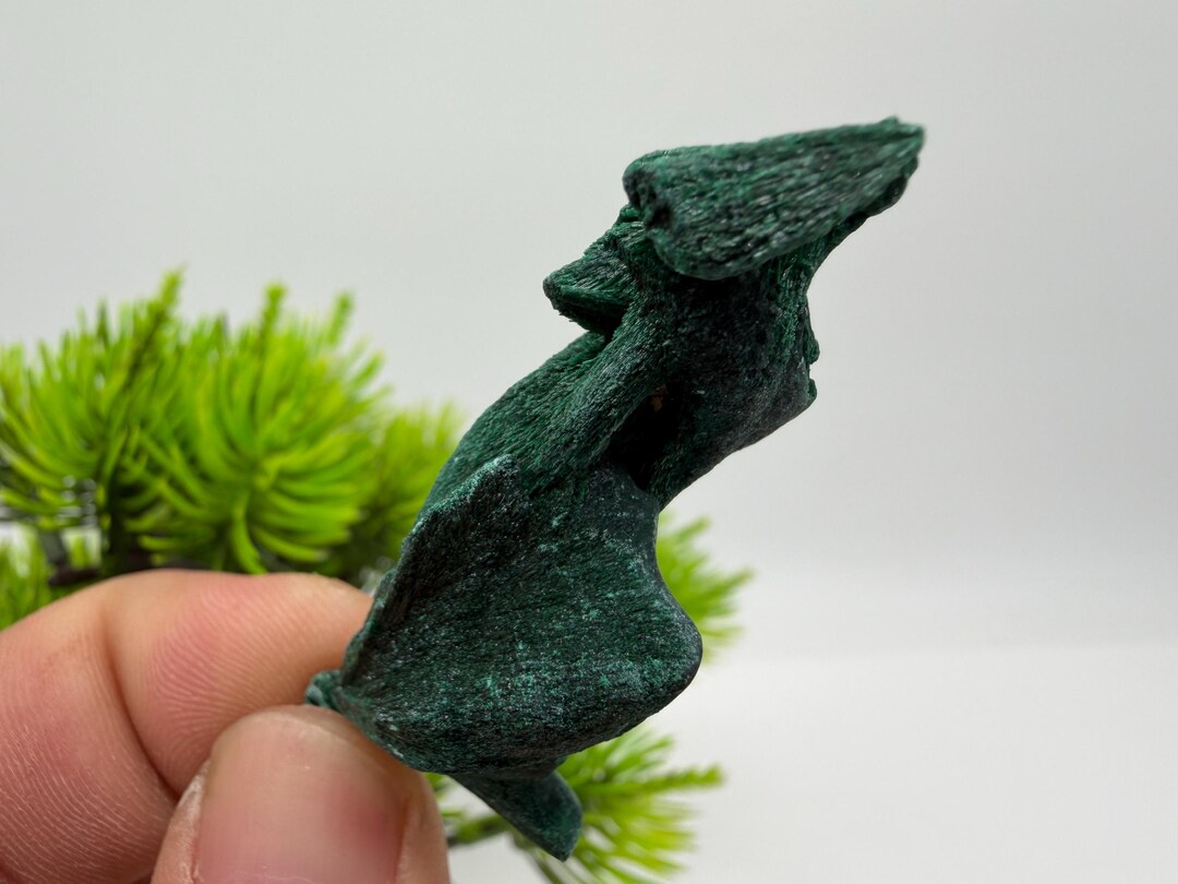 Fibrous Malachite Stone: Congo Mineral Specimen, Home Decor - Etsy