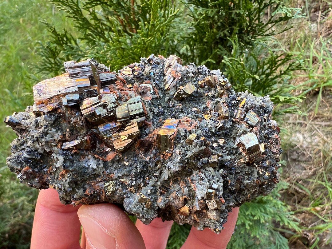Lovely Piece Two Generation Pyrite Whit Iron Oxide Perfect Color and ...