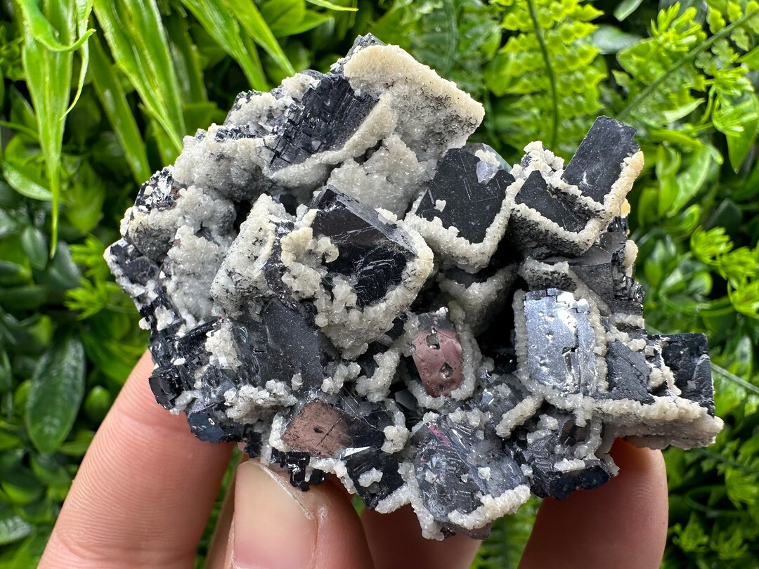 Skeletal Galena With Calcite and Dolomite, Bulgaria Mineral Specimen - Etsy