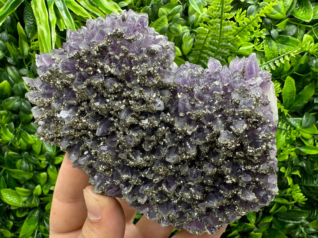Stunning Amethyst Rare Deep Purple Minerals Whit Pyrite Natural ...
